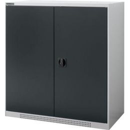 Sch&auml;fer Shop Sch&auml;fer Shop Genius Fl&uuml;gelt&uuml;rschrank FS, Stahl, mit Bel&uuml;ftungsl&ouml;chern, B 1055 x T 620 x H 1105 mm, 3 OH, wei&szlig;aluminium/anthrazitgrau, bis 450 kg