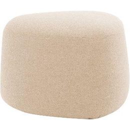 Polsterm&ouml;bel Leyform GOGO Pouf, klein, oval, B 550 x T 515 x H 440 mm, mit Gleitern, Stoffbezug, beige
