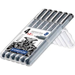 Staedtler Pigment-Liner, unterschiedliche Linienbreiten im Set, 6er-Set