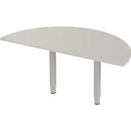Sch&auml;fer Shop Sch&auml;fer Shop Select Ansatztisch PLANOVA ERGOSTYLE, 1/2 Kreis, lichtgrau/wei&szlig;alu