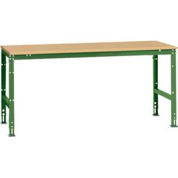 Manuflex Arbeitstisch UNIVERSAL Standard, 2000 x 1000 mm, Multiplex natur, resedagr&uuml;n