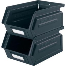 Sch&auml;fer Shop Sch&auml;fer Shop Select Sichtlagerkasten, 0,9 l, 2,5 kg, L 163 x B 102 x H 75 mm, Stahl, RAL 5008 (graublau)