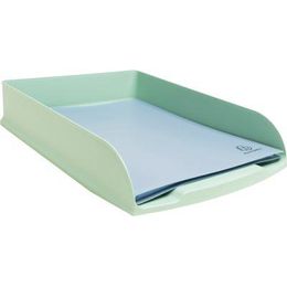 Exacompta Briefablage Combo Styli Autentik, A4+, aus recyceltem Kunststoff, stapelbar, Etikettenhalter, 6er-Set, salbei