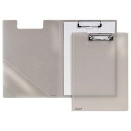 Foldersys Klemmbrett-Mappe A4, Klemme mit Kunststoffecken, Dreiecks-Klarsichttasche innen, PP, rauch-transparent