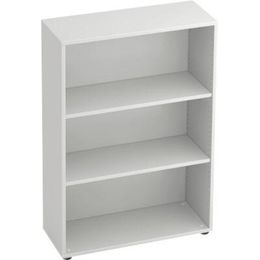 Regal f&uuml;r Anbauwand TARA, 3 Ordnerh&ouml;hen, stapelbar, B 800 x T 330 x H 1144 mm, lichtgrau