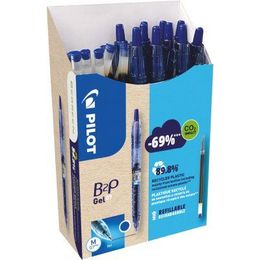 Pi.lot Gelschreiber PILOT Bottle 2 Pen BeGreen, blau, Strichbreite 0,4 mm, dokumentenecht, nachf&uuml;llbar, 89 % Recyclingmaterial, 10 St&uuml;ck + 10 Minen blau