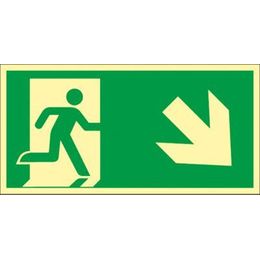 Schild Treppe abw&auml;rts, rechtsweisend
