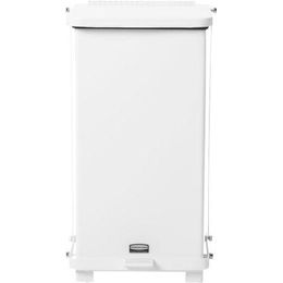 Tretabfalleimer Rubbermaid&reg; Defenders&reg;, rechteckig, Volumen 25 l, selbstschlie&szlig;ender Deckel, Stahl verzinkt, wei&szlig;