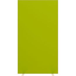 Design-Trennwand PAPERFLOW, Stoffbespannung gr&uuml;n, schwer entflammbar gem&auml;&szlig; DIN 4102 (B1), desinfektionsmittelbest&auml;ndig, B 940 x T 390 x H 1740 mm