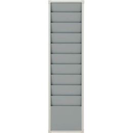 Werkstattplaner EICHNER, 1-bahnig, 10 Schienen, f&uuml;r bis zu 10 Auftragstaschen des Formates A4, B 315 x H 1282 mm, Kunststoff, grau