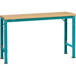 Manuflex Grundtisch UNIVERSAL Spezial, 1500 x 800 mm, Multiplex natur, wasserblau