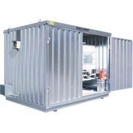 S&auml;bu Gefahrstoffcontainer SAFE Tank 1000 KTC ECO, f&uuml;r aktive Lagerung, mit tempor&auml;rem, explosionsgesch&uuml;tztem L&uuml;fter, B 3050 &times; T 2170 &times; H 2310 mm