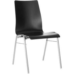 Formschalenstuhl 720, Sitzschalenform konisch, schwarz