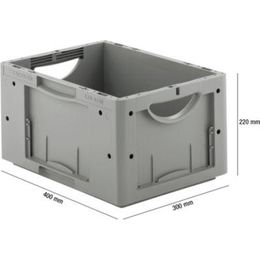 Sch&auml;fer Shop Euro Box Serie LTB 4220, aus PP, Inhalt 19,8 L, ohne Deckel, grau