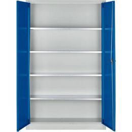 Sch&auml;fer Shop Sch&auml;fer Shop Select Materialschrank MSI 2512 S, B 1200 x T 500 x H 1935 mm, lichtgrau/enzianblau