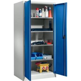 Sch&auml;fer Shop Sch&auml;fer Shop Select Materialschrank MSI 2509 S, verst&auml;rkte Ausf&uuml;hrung, bis 100 kg/Fachboden, B 950 x T 500 x H 1935 mm, lichtgrau/enzianblau