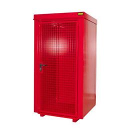 Gasflaschencontainer Bauer GFC-B M0, B 1090 x T1185 x H 2205, f&uuml;r 9 Gasflaschen, feuerbest&auml;ndig, abschlie&szlig;bar, rot
