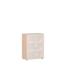 Glast&uuml;renschrank ALICANTE, 3 Ordnerh&ouml;hen, B 800 x T 420 x H 1104 mm, Buche-Dekor