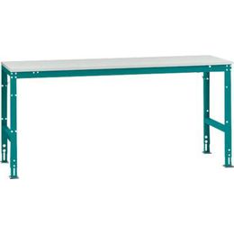 Manuflex Grundtisch UNIVERSAL Standard, Tischplatte Melamin, 2000x800, wasserblau
