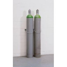 ASECOS Gasflaschen-Wandhalterung, Stahl, B 280 x T 175 x H 60 mm, 1 Flasche &Oslash; 230 mm, mit Kettensicherung