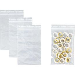 S&Z Druckverschlussbeutel, Polypropylen, 100 &times; 150 mm, 50 &micro;m, 50% Regeneratanteil, ohne Druck, transparent, 1000 Stk.
