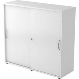 Schiebet&uuml;renschrank TARA, 3 Ordnerh&ouml;hen, B 1200 x T 400 x H 1180 mm, abschlie&szlig;- & stapelbar, lichtgrau