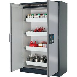 Sicherheitsschrank Typ 90 ASECOS Q-CLASSIC-90, B 1200 mm, 4 Ausz&uuml;ge, ASECOS Silber