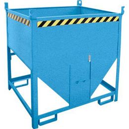 Bauer Silobeh&auml;lter SGS 75, mit Schieberverschluss, L 1000 x B 1200 x H 1260 mm, 0,75 m&sup3;, bis 1000 kg, Stahl, Lichtblau