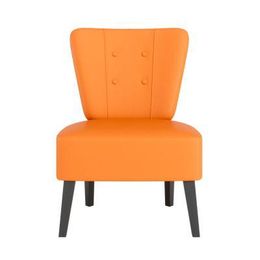 meet by Paperflow Sessel BRIGHTON, 4-Fu&szlig;gestell, Sitz- und R&uuml;ckenpolsterung, Kunstlederbezug, B 650 x T 490 x H 410 mm, orange/schwarz