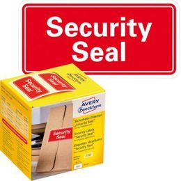Sicherheitsetiketten Avery Zweckform Security Seal, rechteckig, B 38 x H 20 mm, 1 Rolle mit 200 St&uuml;ck