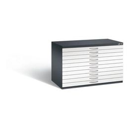 Planschrank aus Stahl, f&uuml;r Formate bis DIN A1, 10 Schubladen