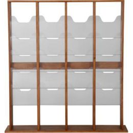 Updated Update Display Boden-Prospektst&auml;nder WoodMagazine, 40 x DIN A4, doppelseitig, Buchenholz, Acrylglas, freistehend, Buche