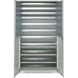 Sch&auml;fer Shop Sch&auml;fer Shop Genius Magazinschrank FS, 5 OH, abschlie&szlig;bar, 10 Fachb&ouml;den, 2 Lochrasterplatten, bis 450 kg, B 1055 x T 520 x H 1950 mm, lichtgrau/lichtgrau
