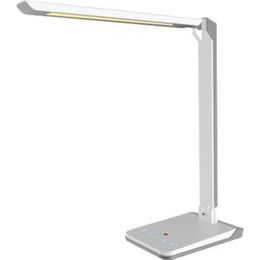 Hansa-by-styro Lumina LED-Tischleuchte, dimmbar, zuschaltbarer Lichtsensor, 3 Farbtemperaturen, Weiß