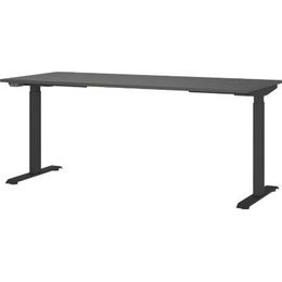 Schreibtisch Porto, elektrisch h&ouml;henverstellbar, T-Fu&szlig;, B 1800 x T 800 x H 720-1200 mm, graphit/schwarz + Memory-USB-Panel