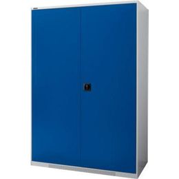Sch&auml;fer Shop Sch&auml;fer Shop Genius Fl&uuml;gelt&uuml;renschrank FS, Stahl, mit Bel&uuml;ftungsl&ouml;chern, B 1343 x T 620 x H 1950 mm, 5 OH, Wei&szlig;alu/Enzianblau, bis 750 kg