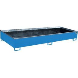 Bauer Regalwanne RW 3300-3 PE, mit PE-Einsatz, B 3262 x T 1312 x H 383 mm, bis 1000 l, Stahl lackiert, lichtblau
