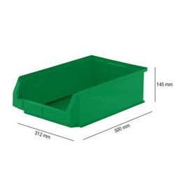 Sch&auml;fer Shop Sichtlagerkasten SSI Sch&auml;fer Serie PROFI LF 531, Polypropylen, L 500 x B 312 x H 145 mm, 16,5 l, gr&uuml;n