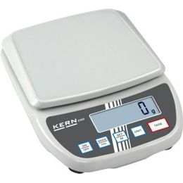 Laborwaage Kern EMS 6K0.1, Ablesbarkeit 0,1 g, W&auml;gebereich 6 kg, gro&szlig;es LC-Display, B 200 x T 280 x H 65 mm, Kunststoff, wei&szlig;