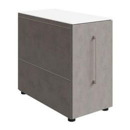 Standcontainer SOLUS PLAY, mit Utensilienauszug, Schublade, Ansatz links, Tiefe 400 mm, Ceramic grey