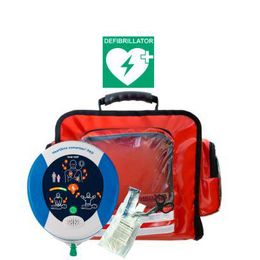 Erste-Hilfe-& Defibrillator-Wandtasche, f&uuml;r HeartSine Defibrillatoren & Erste-Hilfe-Materialien, leer, 8 Stauf&auml;cher, B 400 x T 250 x H 350 mm, rot