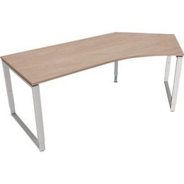 Sch&auml;fer Shop Sch&auml;fer Shop Genius Winkelschreibtisch MODENA FLEX, 135&deg;, B&uuml;gelfu&szlig;, Ansatz rechts, B 2165 mm, Eiche-Dekor