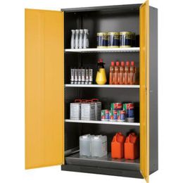Chemikalienschrank ASECOS CS-CLASSIC ASECOS, Fl&uuml;gelt&uuml;r, 3 B&ouml;den, 1055x520x1950 mm, sicherheitsgelb