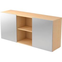 Sideboard TARVIS, 2 OH, mit Schiebet&uuml;ren, B 1600 x T 420 x H 748 mm, Ahorn-Dekor