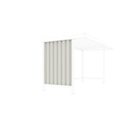 Seitenwand f&uuml;r &Uuml;berdachungssystem WSM Leipzig Grundeinheit, T 2200 mm, Trapezblech, grauwei&szlig; RAL 9002