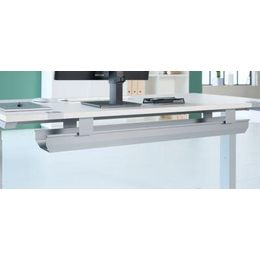 Sch&auml;fer Shop Sch&auml;fer Shop Genius Kabelkanal f&uuml;r Tischbreite 1600 mm, abklappbar, Stahl, wei&szlig;aluminium, B 1200 mm