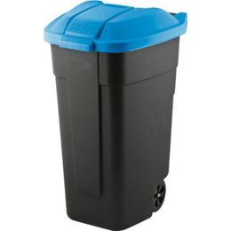 Container mit Deckel, anthrazit, Deckel blau