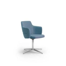 Besuchersessel OPERA, mit Armlehnen, B 720 x T 720 x H 800 mm, Stoff, melangeblau