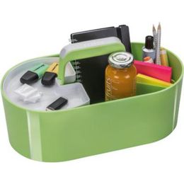 Toolbox HAN Loft, tragbar, mit 4 F&auml;chern, herausnehmbare Ablageschale, B 330 x T 179 x H 175 mm, Kunststoff, limonengr&uuml;n