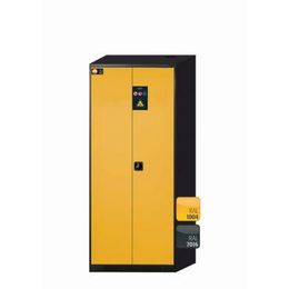 Chemikalienschrank ASECOS CS-CLASSIC, Fl&uuml;gelt&uuml;ren, Front Sicherheitsgelb, B 810 x T 520 x H 1950 mm